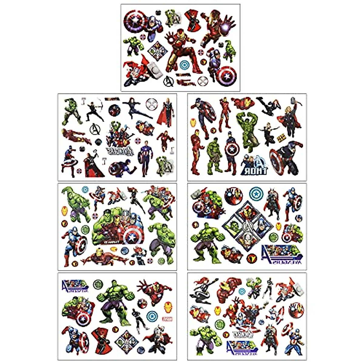 8 Sheets Superhero Temporary Tattoos Stickers for Kids Boys Girls Birthday Party Supplies Favors
