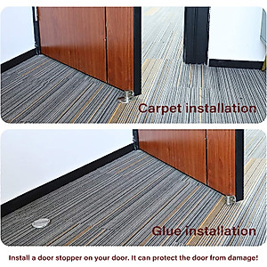 Magnetic Door Stop,CAUDEER,Magnetic Door stoppers for Bottom of doorr,2sets Adhesive No Drilling,Protect The Door from Collision When Opened (Silver -2)