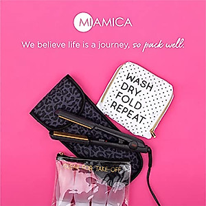 Miamica “Head Over Heels” Shoe Storage Bag, Black – 11” x 9” x 0.25” – Cute Shoe Bag for Women, Protects Footwear and Luggage – Shoe Storage Bag with Interior Divider – Fits 1-2 Pairs of Shoes