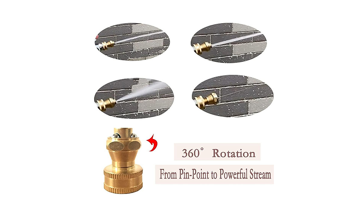 FUATY Brass Sweeper Nozzle, 3/4” High Pressure Water Hose Nozzle ...