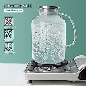 Glass Pitcher 102OZ, Goteble Glass Teapot, 3L Large Capacity Suitable for Large Family and Small Party