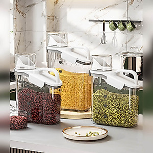 TZNBGO Cereal Container Oatmeal Dispenser - Plastic Cereal Dispenser Storage Box Kitchen Food Grain Rice Container, Household Food Container Grain Storage Box