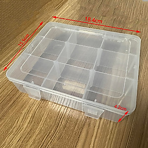 TAODAN 9 Grid Plastic Storage Box Colorful Mini Storage Compartment Box Desktop Home Miscellaneous Jewelry Items Can Hold Crafts Earrings Pins Screws Nails Stones Beads Cardboard 18.4x15.5x4.2cm