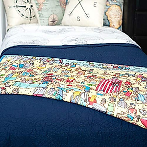 JUST FUNKY Waldo Collectibles | Where’s Waldo On The Beach Fleece Throw Blanket | 45” x 60”