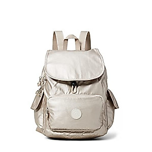 Kipling Women's City Pack S Backpack Handbag, Silver (Metallic Glow), One Size