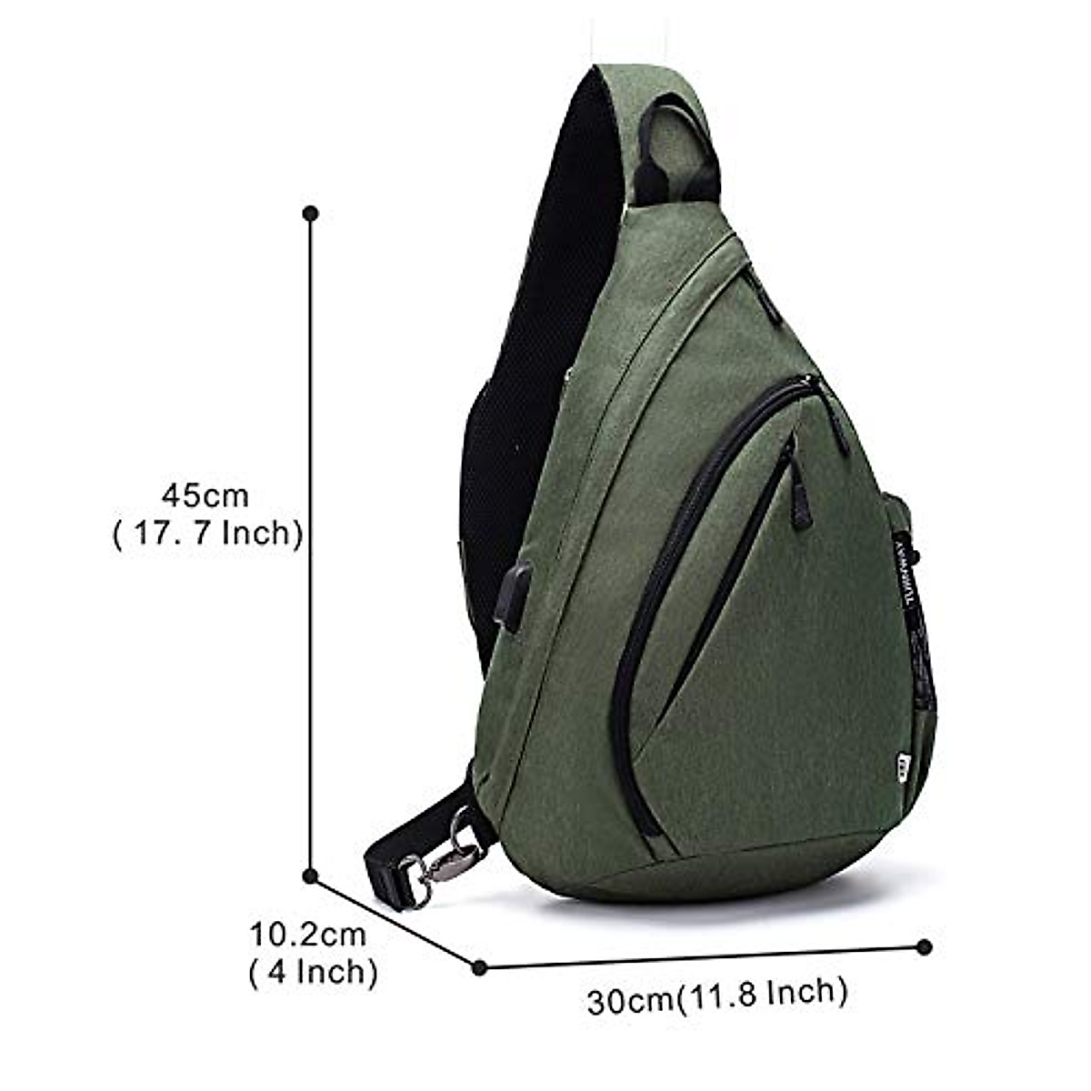 TurnWay Water-Proof Sling Backpack/Crossbody Bag/Shoulder Bag for Travel, Hiking, Cycling, Camping for Women & Men (Green)