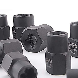 Luckyway 13-Piece Impact Bolt & Nut Remover Set, Nut Extractor Socket, Bolt Remover Tool Set