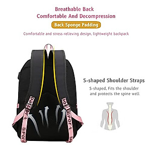 OMECAR Backpack for Stray Kids Fans with Audio Cable USB Charging Port Korean Backpack Laptop Bag Merchandise for Girls STAY Fans Gifts (Black) 17.7×11.8×7 in Kpop5698