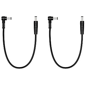 Fancasee (2 Pack 1 ft 5.5mm x 2.1mm Male to Male 90 Degree Right Angle DC Power Adapter Cable Cord for IP Camera CCTV Surveillance Security Camera LED Strip DVR Router Invoice Printer