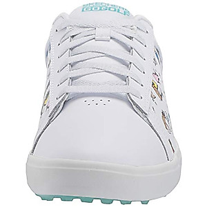 Skechers Men's Women's Go Drive Dogs at Play Spikeless Golf Shoe, White/Blue, 8.5