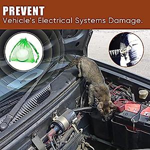 SEEKBIT 4 Pack Squirrel Repellent, Mice Rats Squirrel Deterrent Drive Away from Car Engines, Under Hood, Vehicle, Rodent Repellent for Garden, Yard, Outdoor, Attic Squirrels Off Plants Trees Garage