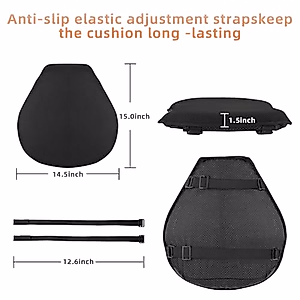 FQMY Motorcycle Gel Seat Cushion with Seat Pad Sunshade Cover, Large 3D Honeycomb Motorcycle Seat Cover, Breathable Shock Absorption Reduces Motorcycle Gel Seat Pad for Comfortable Long Rides