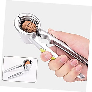 Anneome Crab Opener Hazelnut with Pecan Nutcracker Aluminum Walnuts Duty Opener Handle Walnut Plier Nut Tool Home for Heavy Portable Sheller Clip Pliers Alloy Kitchen Multifunctional