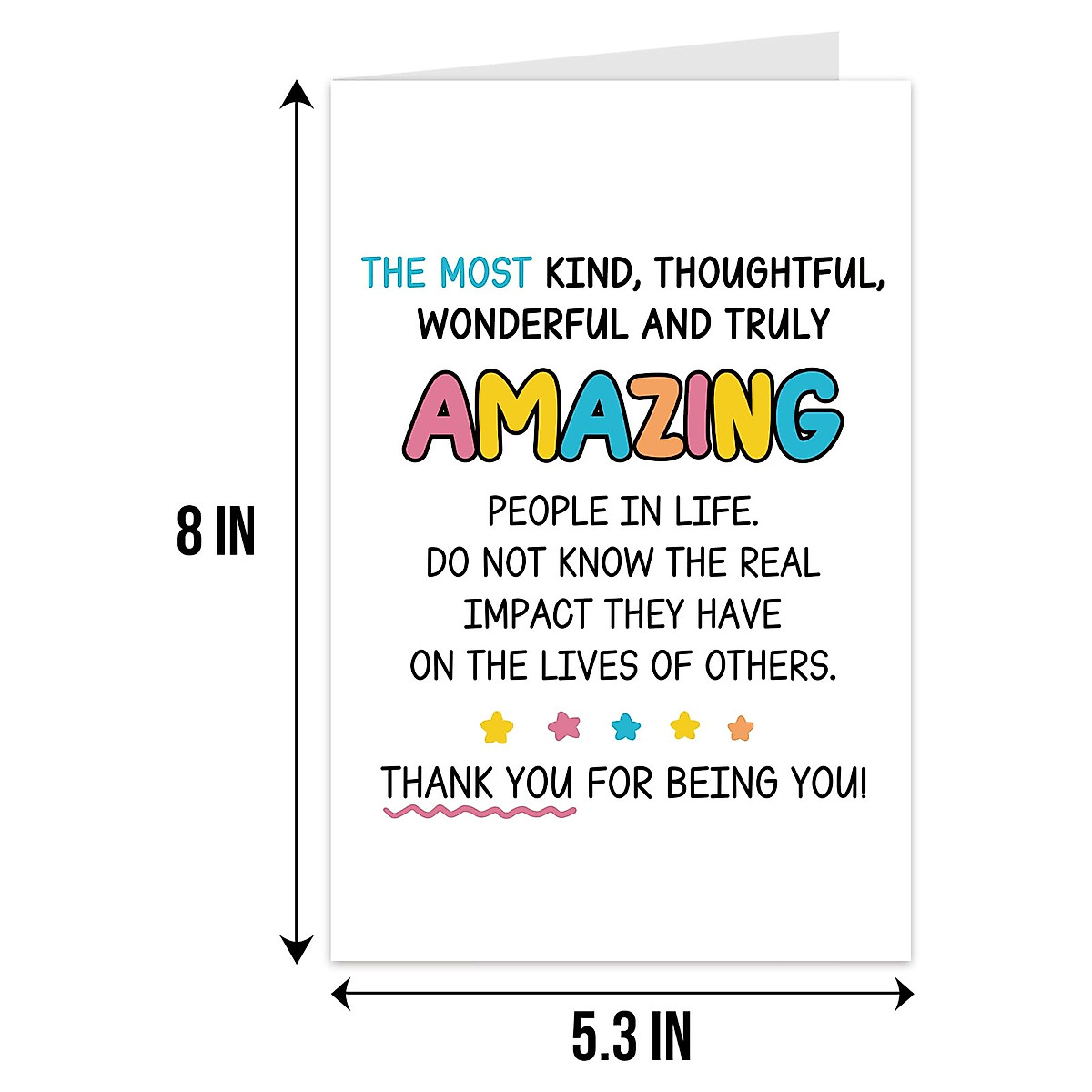Qiliji Cute Thank You Card, Thank You Card for Friend Bestie, Appreciation Card for Family Partner Coworker Teacher Doctor Nurse, Thank You For Being Amazing