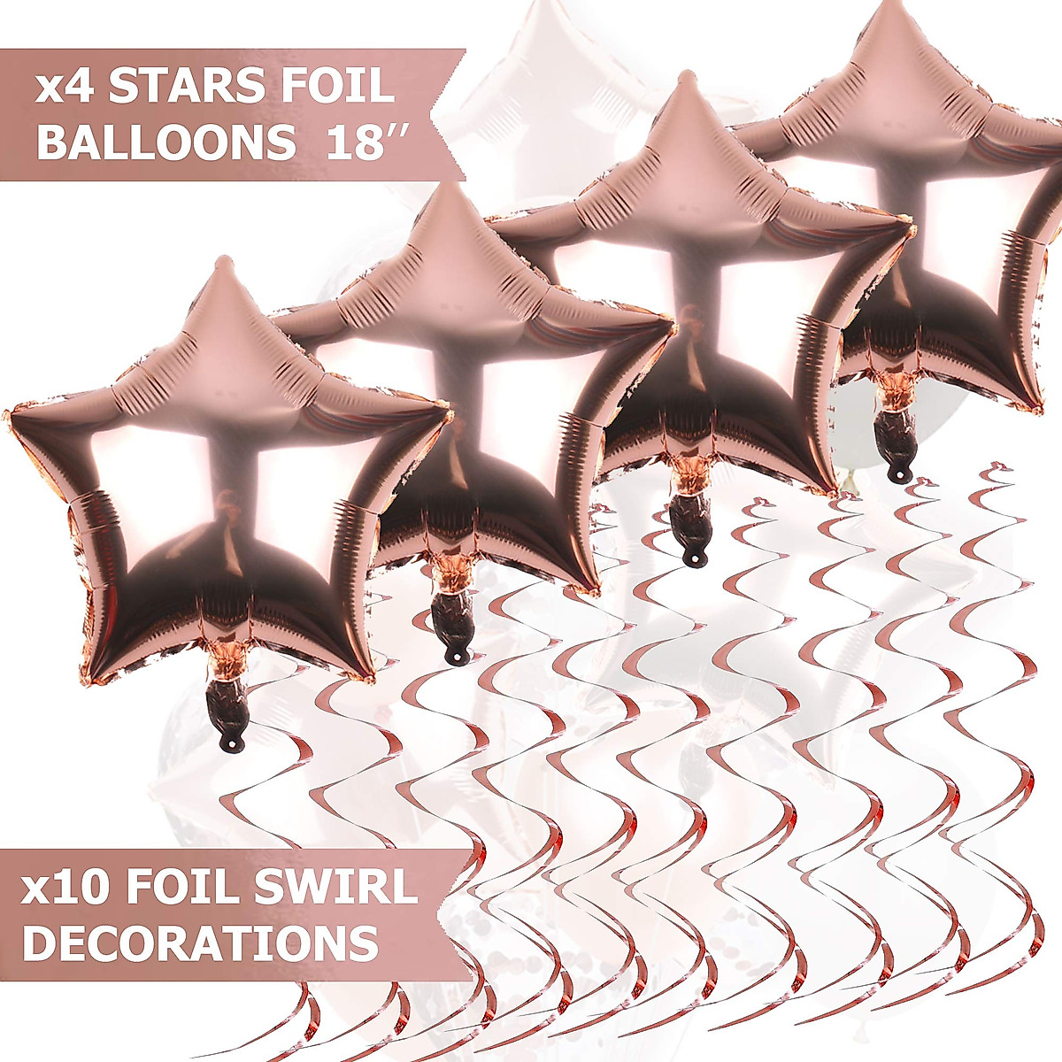 Rose Gold Party Supplies (Rose Gold Party Decorations Set with Balloons)