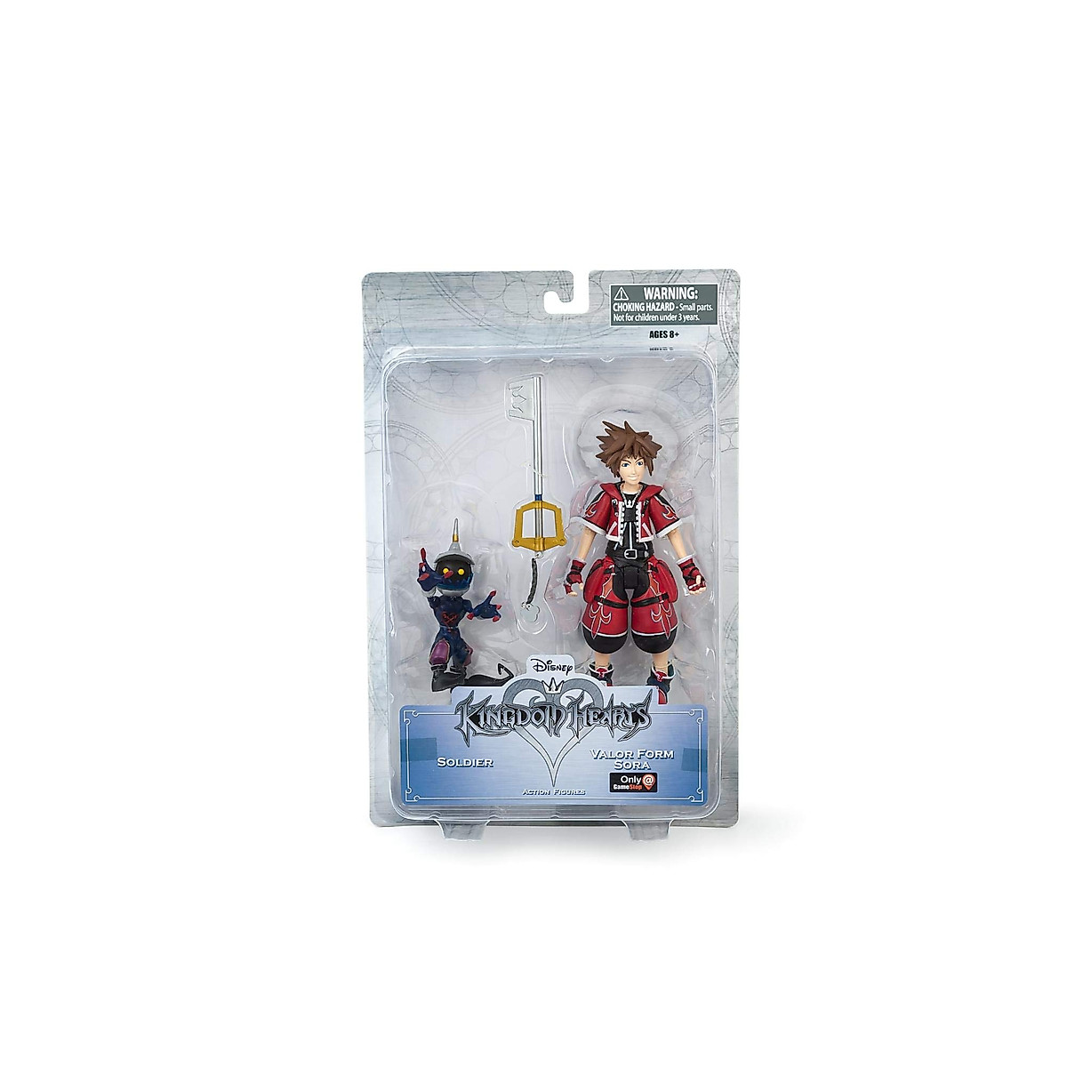 KINGDOM HEARTS Official Exclusive Action Figure - 2-Pack Valor Form Sora & Heartless Soldier - Collectible Replica Figurine Toy for Game Franchise Fans - Statue Set Gift - Licensed Disney Merchandise