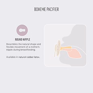 BIBS Pacifiers - Boheme Collection | BPA-Free Baby Pacifier | Made in Denmark | Set of 2 Woodchuck/Blush Color Premium Soothers | Size 6-18 Months