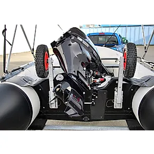 Seamax Deluxe 4 by 4 Boat Launching Dolly with 14" Wheels System, Commercial Grade Quality for Inflatable Boat and Aluminum Boat Max Loading 600Lb