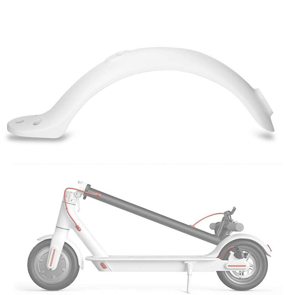 Alomejor E Bike Fender Rear Mudguard Mudguard Bracket Fender Support for Mijia M365 Electric Bicycle(White)