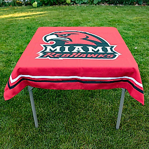 College Flags & Banners Co. Miami Redhawks Logo Tablecloth or Table Overlay