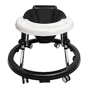 Baby Walker, 9-Gear Height Adjustable Baby Walker with Wheels, Foldable Infant Toddler Walker with Foot Pads, Baby Walkers and Activity Center, Baby Walkers for Baby Boys and Baby Girls 6-24 Months