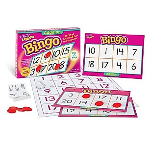 Trend Enterprises: Addition Bingo Game, Exciting Way for Everyone to Learn, Play 6 Different Ways, Great for Classrooms and at Home, 2 to 36 Players, for Ages 6 and Up