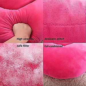 unlockgift Red Velvet Lip Shaped Pillow Hot Pink Pillows Love Cushion Funky Throw Pillow Bed Living Room Decorative Pillows (hot Pink Lip, 50 cm)
