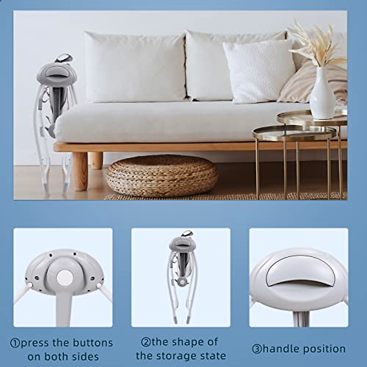 Vannetgo Comfort Portable Swing,Comfort Baby Rocking Chair with Soothing Music，Foldable,Bionic Design, Baby Rests Peacefully (25142)