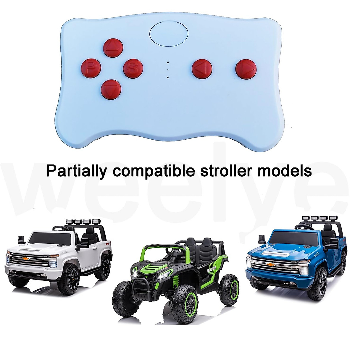 weelye (TX10) red Button 2.4G Bluetooth Remote Control, No Universal,for Kids Electric Ride On Car Only with Brand weelye FCC CE Label Original Receiver