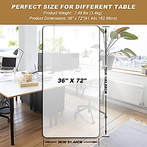 Vicwe 36 x 72 Inch Clear Table Cover Protector,1.5 mm Thick Single-Sided Frosted Clear Desk Pad Mat, Rectangle Waterproof Table Top Protector, Scratch Proof and Easy Cleaning for Dining Room Table