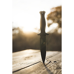 Smith & Wesson 10.5 in High Carbon SS Fixed Blade Knife with 5.5 in False Edge Blade for Outdoor Tactical Survival and EDC, Black