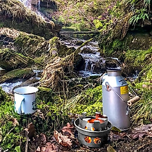 Trekker 20 oz. Anodized Aluminum Kelly Kettle® (0.6 ltr) Rocket Stove Boils water Ultra Fast with just sticks/twigs. Enables You to Rehydrate Food or Cook a Meal. For Camping, Fishing, Emergency