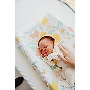 Premium Knit Diaper Changing Pad Cover"Rose" by Copper Pearl