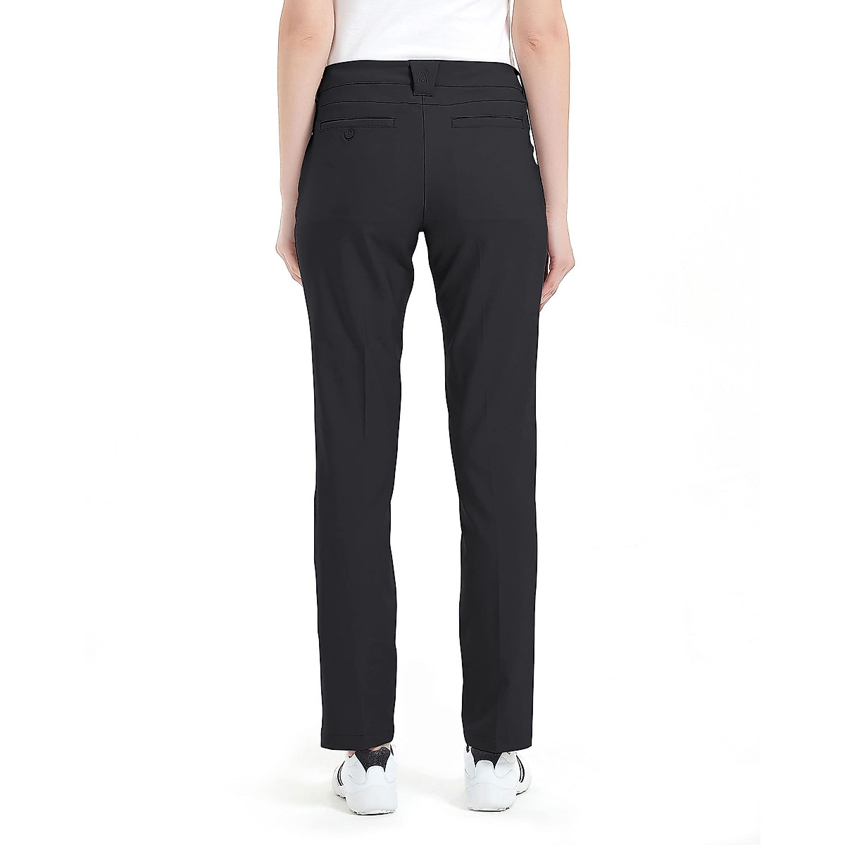 Lesmart Womens Pants Golf Stretch Lightweight Breathable Quick Dry Work Ladies Golf Pants with Pockets 4 Black