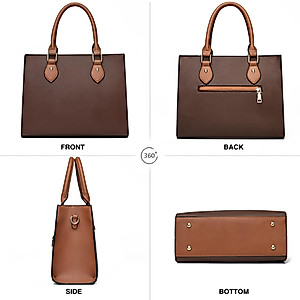 CHICAROUSAL Crossbody Purses and Handbags for Women PU Leather Tote Top Handle Satchel Shoulder Bags (Dark Brown -BR)