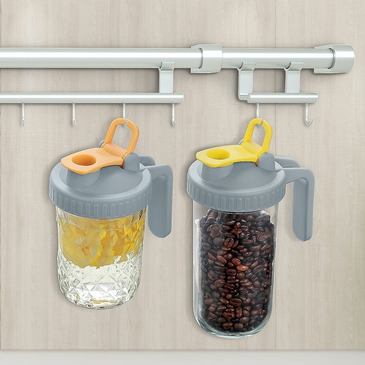 3 Pack Wide Mouth Mason Jar Pouring Spout Lid with Handle for Ball Mason Jars, Leak-free and Airtight, Turns your Mason Jar into Pitcher