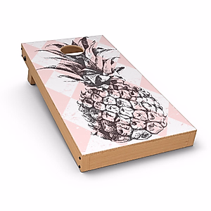 Design Skinz Summer Tropical Skin Set for Cornhole (Skin Only) - Tropical Summer Pink Pineapple v1