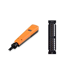 Cable Matters UL Listed 12-Port Cat6, Cat 6 Vertical Mini Patch Panel with 89D Bracket & 110 Punch Down Tool with 110 Blade