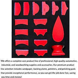 16-Piece Contoured Profile 4" Hand Sanding Block Set with 40 Sheet Hook & Loop Sandpaper Kit - Interchangeable Assorted Convex & Concave Shapes for Woodworking Furniture, Auto Paint and Crafts