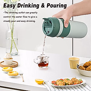 Stariver Travel Electric Kettle, 350ML Portable Electric Tea Kettle BPA-Free, Small Electric Kettle with 3 Temp Setting, Hot Water Boiler with Keep Warm, 304 Stainless Steel and Fast Boil, Green