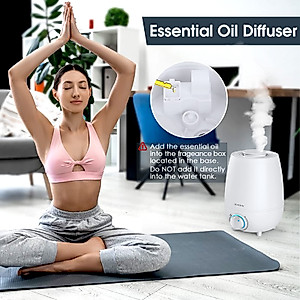 Mikikin Cool Mist Humidifiers, Ultrasonic Air Humidifier for Bedroom, Baby, Nursery, Home, Quiet, 3L Top Fill Humidifier with 360° Rotatable Nozzle, Essential Oils Tray, Auto Shut-Off, Easy to Clean