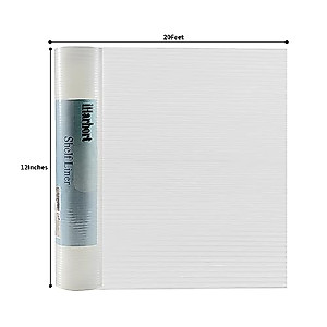 Shelf Liner, Non-Slip Oil-Proof Cabinet Drawer Liner for Kitchen Cabinet, Shelves, Refrigerator, Storage, Desks, 12 Inches x 20 FT, Washable & Non Adhesive