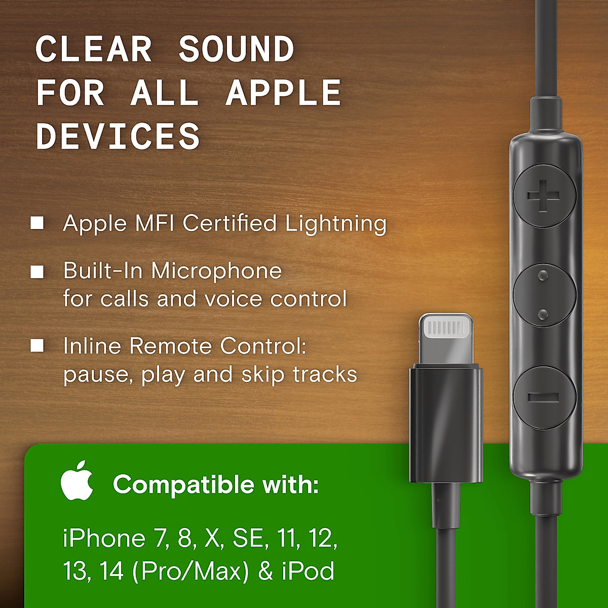 Symphonized on MFI Earbuds for iPhone + PWR Wireless Neckband Bluetooth Headphones Bundle