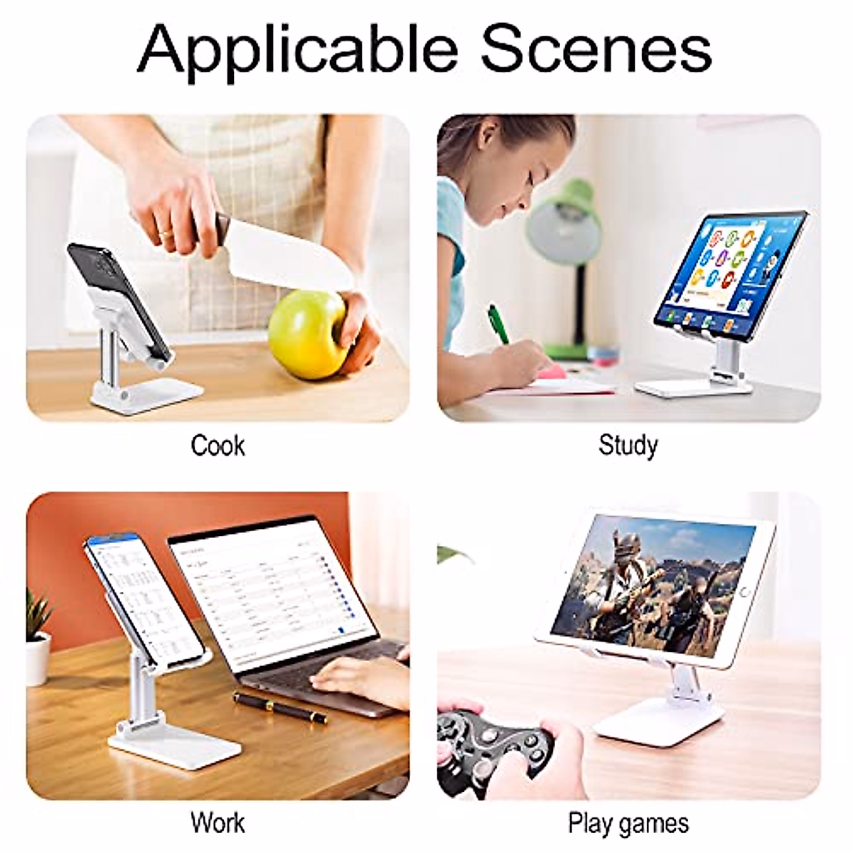 Red Black Dragon Foldable Desktop Cell Phone Holder Portable Adjustable Stand for Travel Desk Accessories