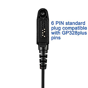 Retevis IP66 Waterproof Walkie Talkie Earpiece with Mic, Compatible RT29 RT47 RT47V RT48 RB23 RB46 RT83 RT87 Ailunce HD1 Motorola EX500 Walkie-Talkie, Covert 2 Way Radio Earpiece(1 Pack)