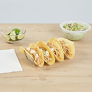 Restaurantware 7.1 Inch x 2.5 Inch Taco Stand 1 Rectangle Taco Rank - Fits 4 Tacos Reversible Silver Stainless Steel Taco Holder Dishwasher Safe For Hard Or Soft Shells