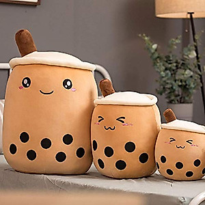FJZFING Cute Plush Boba Milk Tea Stuffed Teacup Pillow Soft Bubble Tea Cup Plushie Toy Kawaii Cartoon Gift for Kids Home Decor Original 9.4 Inch