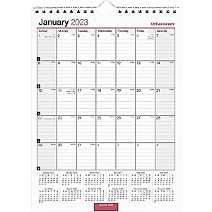 Office Depot® Brand Monthly Wall Calendar, 8" x 11", White, January 2023 To December 2023, OD301328