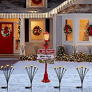 Pelican Mate 6 LED Solar Powered Garden Lights, Firefly Swaying Starburst Light Outdoor Waterproof for Pathway Yard Patio Landscape Decorative, Warm White 2PACK