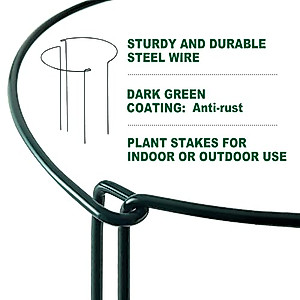 Howise 14 Pack Tall Plant Support Stakes, 10" Wide x 24" High Metal Peony Cages and Supports Rings, Plant Stakes for Outdoor Indoor Plants, Tomato, Hydrangea, Flower Garden Plant Support